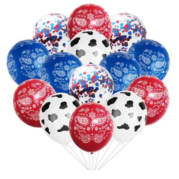 Hyelnhua | Other | Nib Western Cowboy Balloon Blue Red Bandana Latex ...